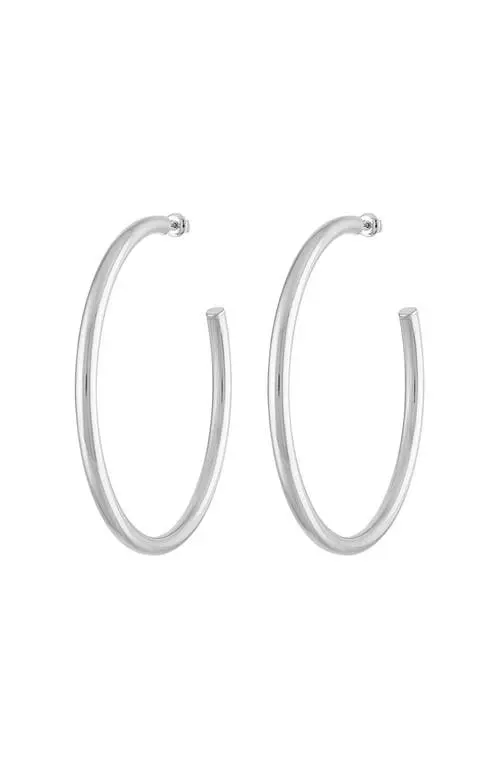 Ben Oni Large Open Hoop Earrings - Silver