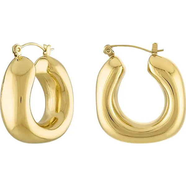 Ben Oni Square Tube Hoop Earrings - Gold