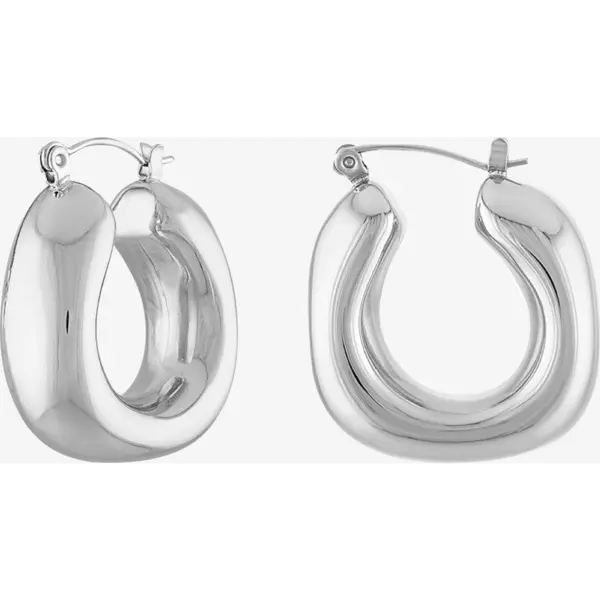 Ben Oni Square Tube Hoop Earrings - Silver