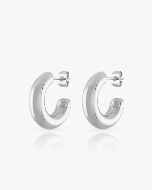 Ben Oni Bold Huggie Hoop Earrings - Silver