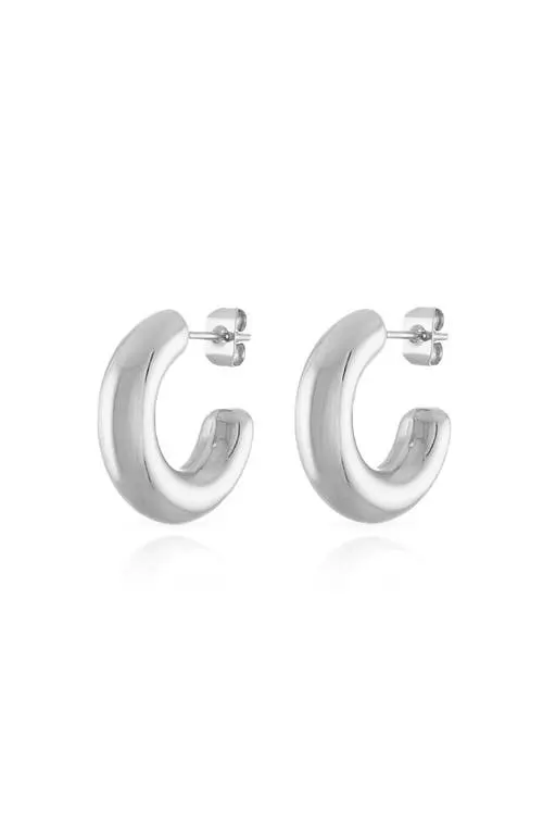 Ben Oni Bold Huggie Hoop Earrings - Silver