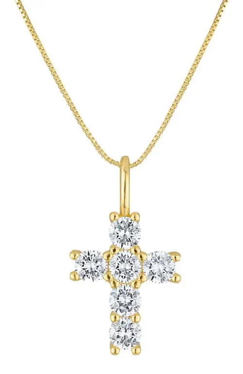 Ben Oni 14k Filled Cz Cross Pendant Necklace - Gold