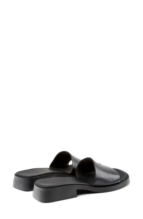 Camper Dana Leather Slide Sandal - Black