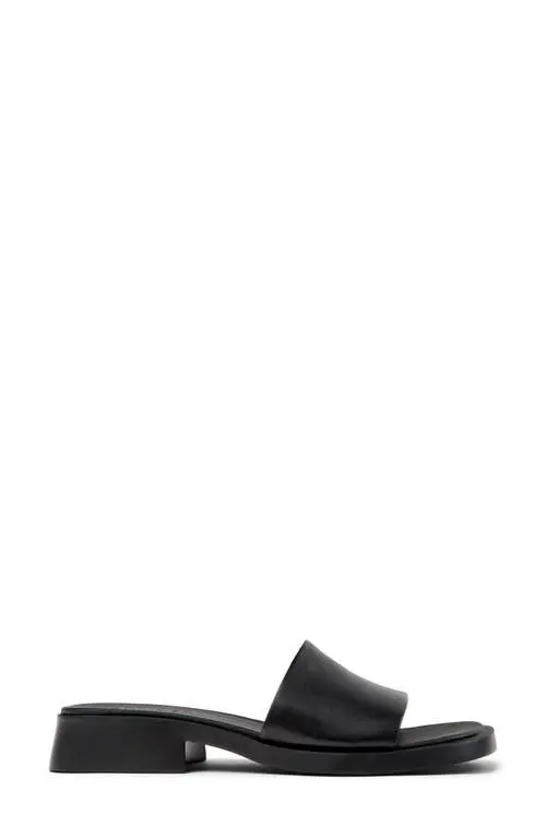 Camper Dana Leather Slide Sandal - Black