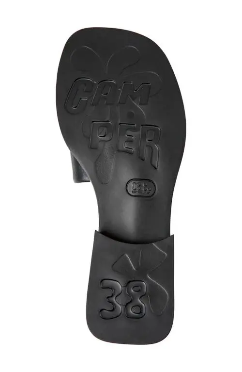 Camper Dana Leather Slide Sandal - Black