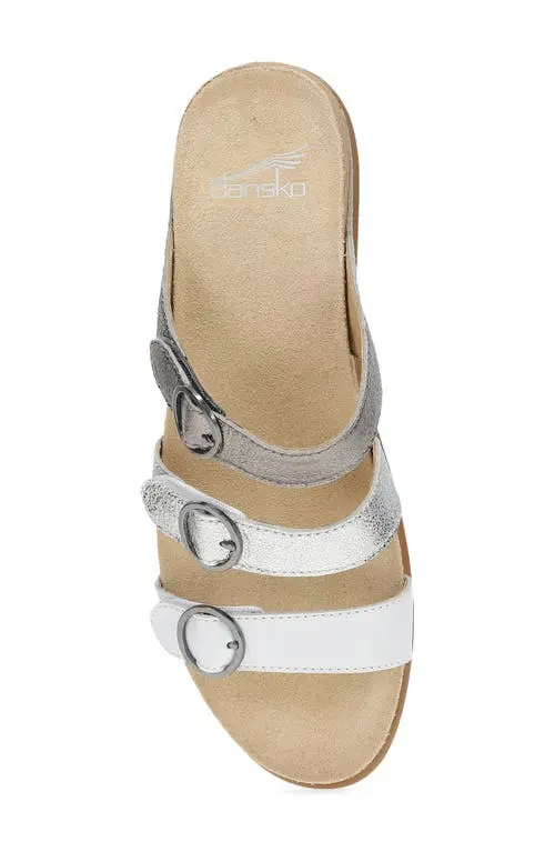 Dansko Campbell Platform Wedge Slide Sandal - Pewter Multi
