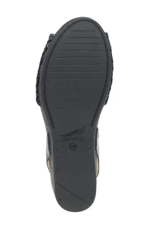 Dansko Stella Ankle Strap Platform Wedge Sandal - Black