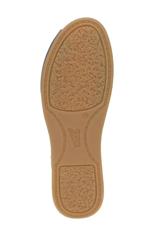 Dansko Cass Peep Toe Wedge Sandal - Blue/tan