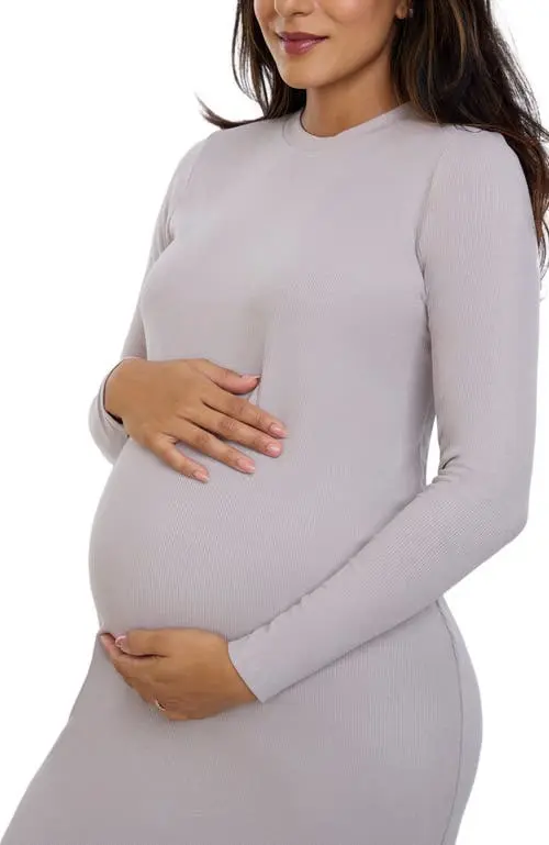 Motherhood Maternity Crew Neck Rib Knit Column Dress - Opal