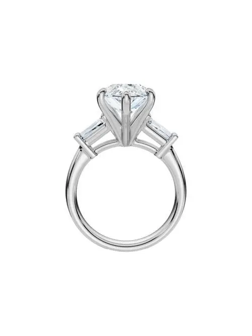 BLISS DIAMOND 1/2ct Certified Pear & Baguette Lab-grown Diamond Ring In 14k Gold
