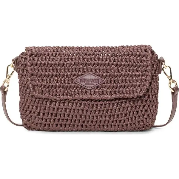 Mz Wallace Astor Diamond Quilted Nylon Convertible Crossbody Bag - Brown Crochet