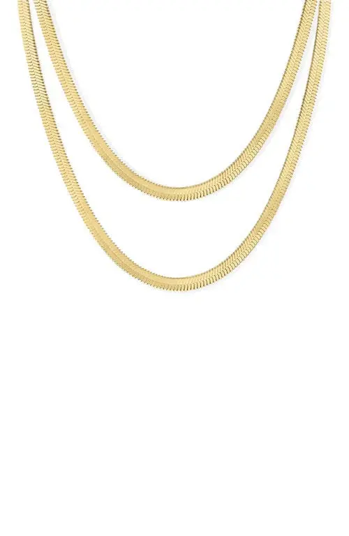 Ben Oni Herringbone Chain Necklace Set - Gold