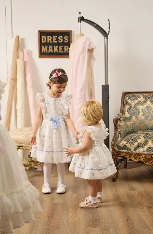 pippa and julie embroidered dress Pippa & Julie Little Girl Sleeveless Jane Floral Embroidered Fit-and-Flare  Dress
