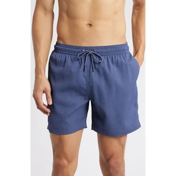 CHUBBIES The Sketches 5.5-inch Ribbed Swim Trunks - Navy