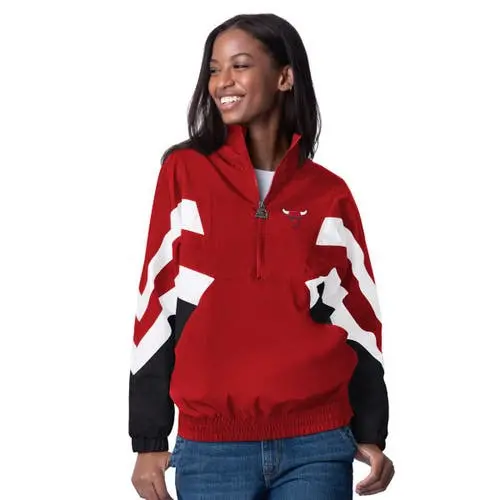 STARTER Chicago Bulls Renegade Oxford Half-zip Jacket