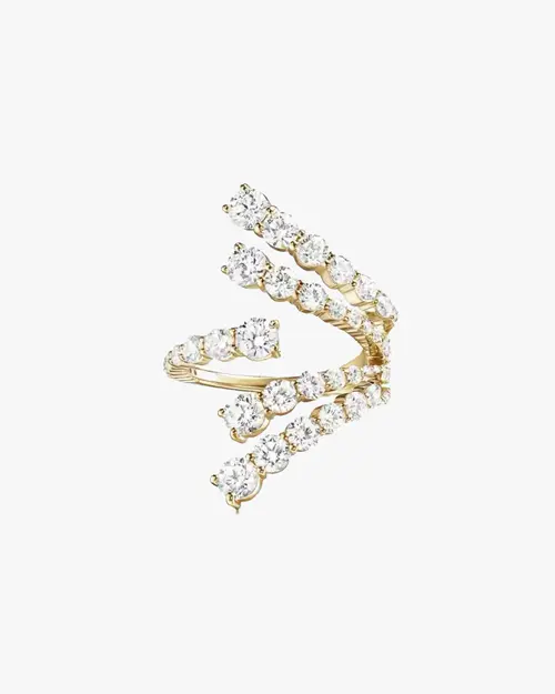 Ben Oni Plated Cz Wrap Ring - Gold