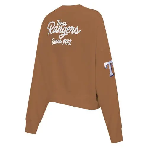 PRO STANDARD Texas Rangers Paint The City Pullover Cropped Sweatshirt