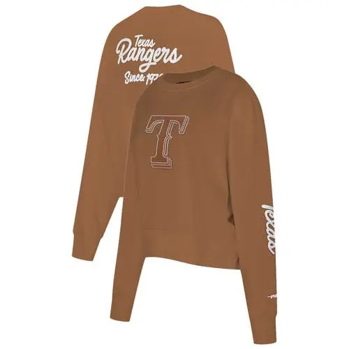 PRO STANDARD Texas Rangers Paint The City Pullover Cropped Sweatshirt
