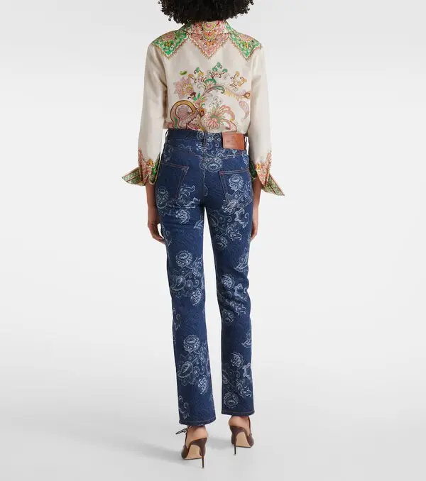 Etro Floral Jacquard Slim Jeans
