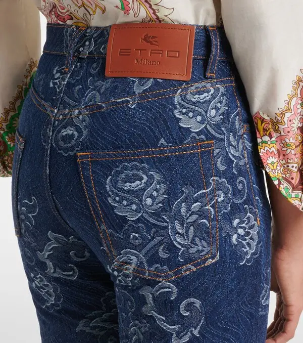 Etro Floral Jacquard Slim Jeans