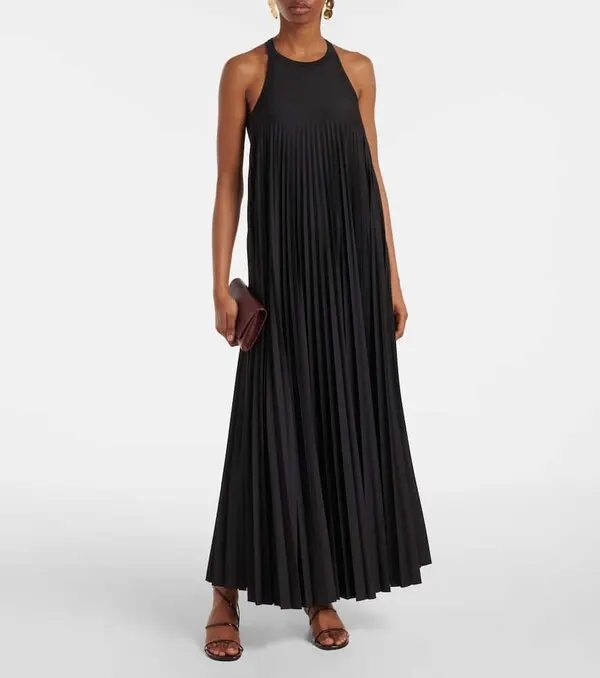 Sportmax Plissé Jersey Maxi Dress