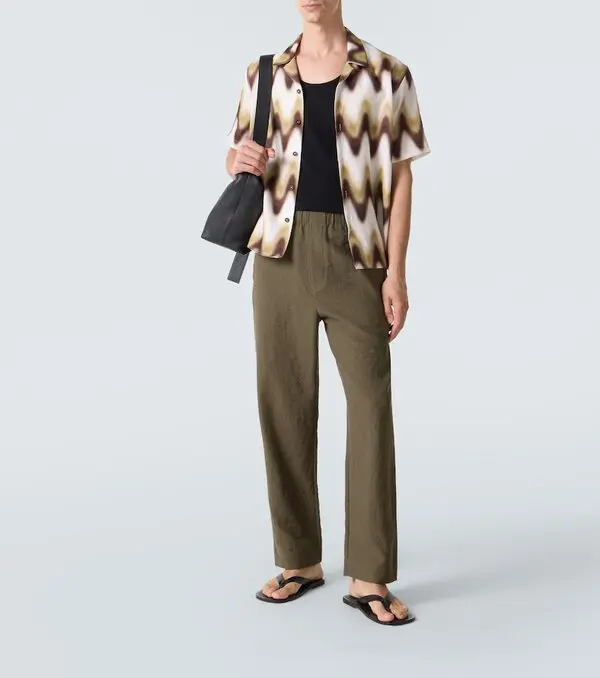 Commas Mid-rise Straight Pants - Green