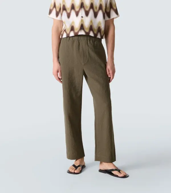 Commas Mid-rise Straight Pants - Green