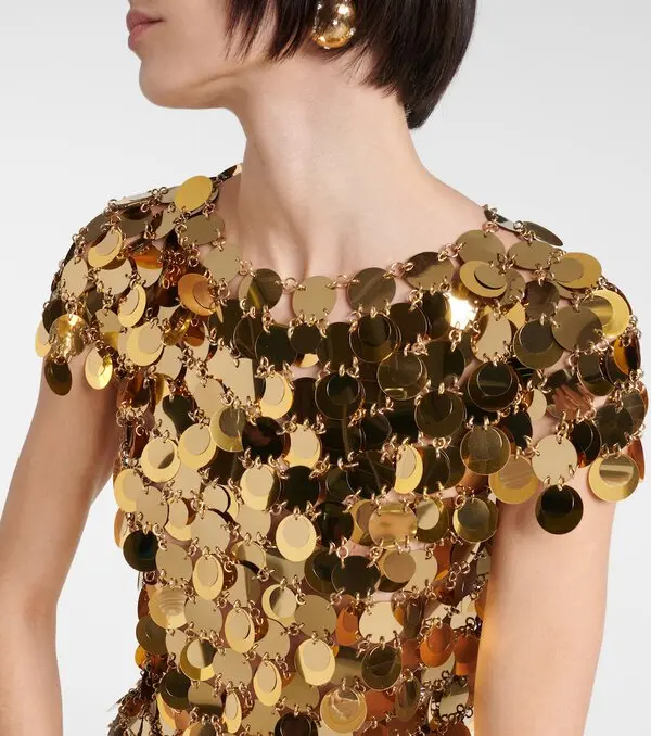 Rabanne Embellished Top - Gold