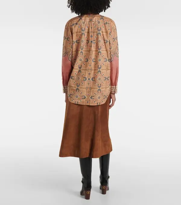 Valentino Garavani Voyage Imaginaire Cotton Muslin Blouse