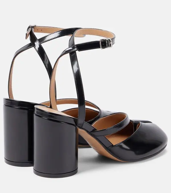 MAISON MARGIELA Tabi Leather Pumps With Ankle Strap - Black