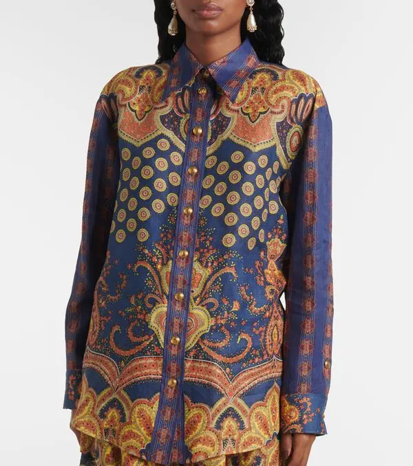 Valentino Garavani Voyage Imaginaire Vlogo Linen Blouse - Multicoloured