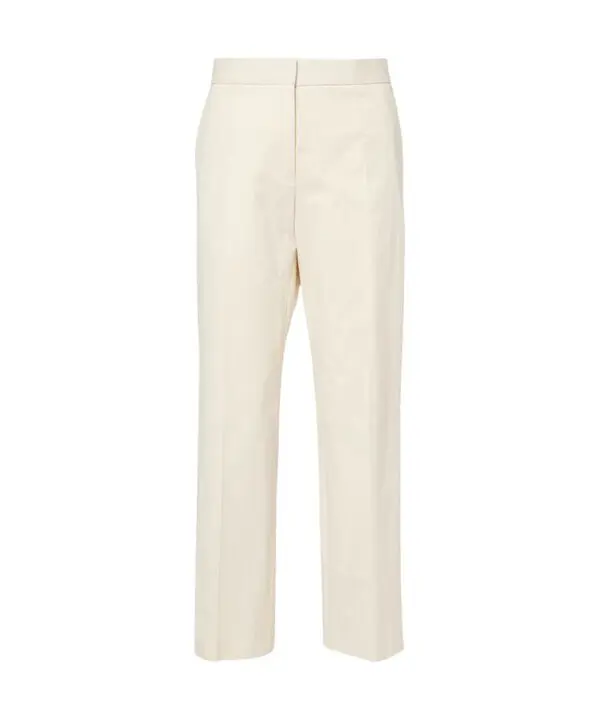 JIL SANDER Cropped Cotton Straight Pants