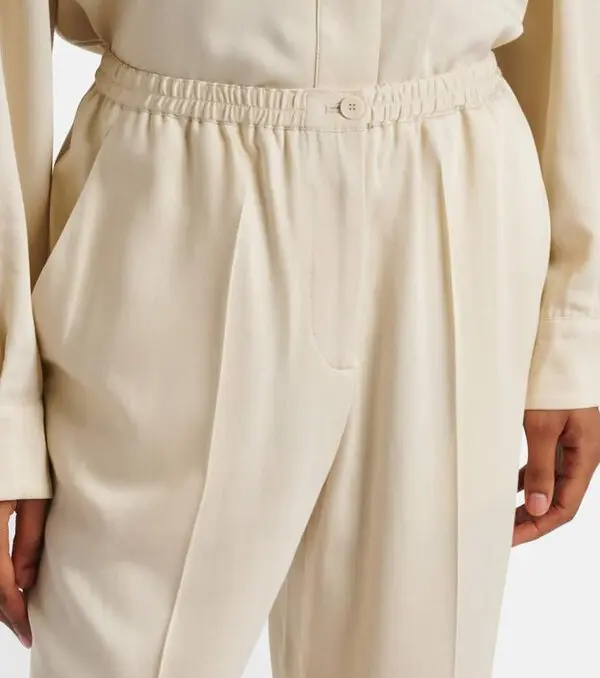 JOSEPH Tahiti Straight Leg Trousers - Beige