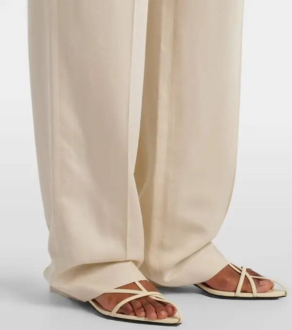 JOSEPH Tahiti Straight Leg Trousers - Beige