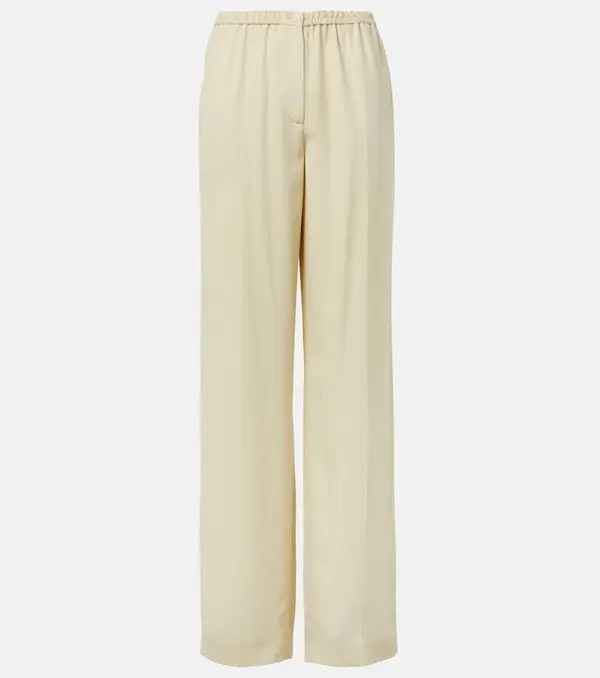JOSEPH Tahiti Straight Leg Trousers - Beige