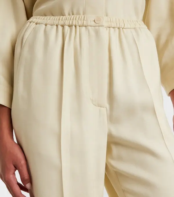 JOSEPH Tahiti Straight Leg Trousers - Beige