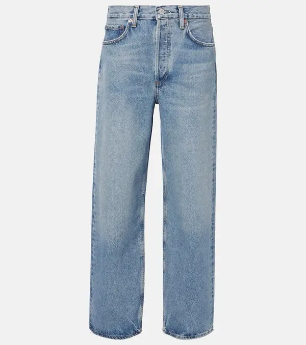 AGOLDE Henson Mid-rise Wide-leg Jeans - Blue