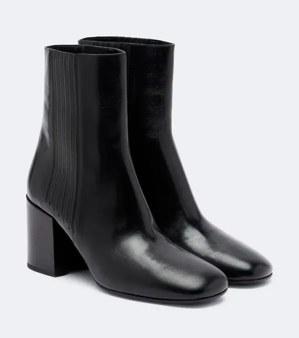Dries Van Noten Leather Ankle Boots - Black