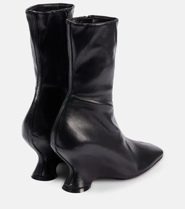 Dries Van Noten Leather Ankle Boots - Black