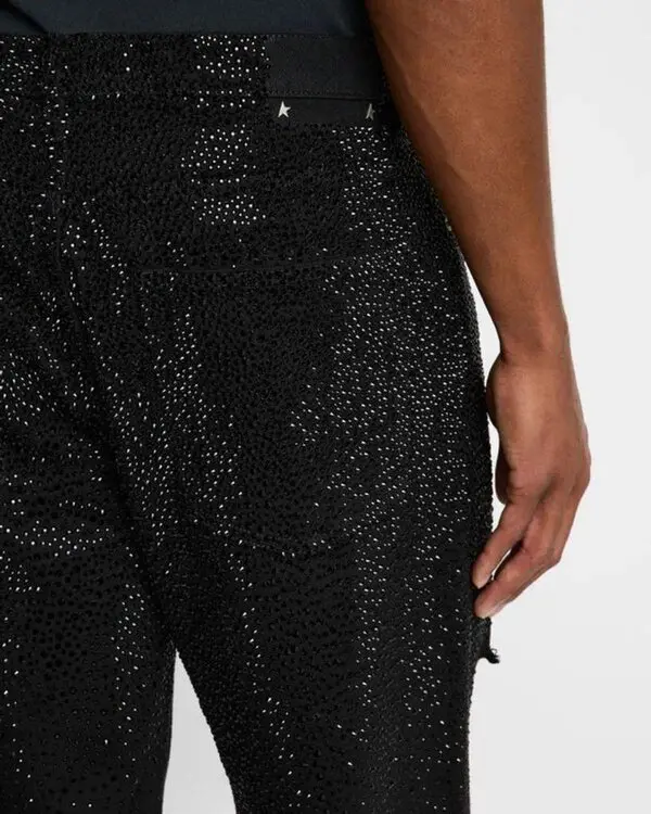 GOLDEN GOOSE Allover-crystal Loose Skate Jeans