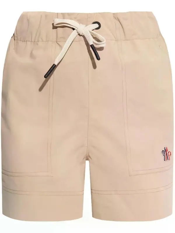 Moncler Logo-embroidered Shorts - Neutrals
