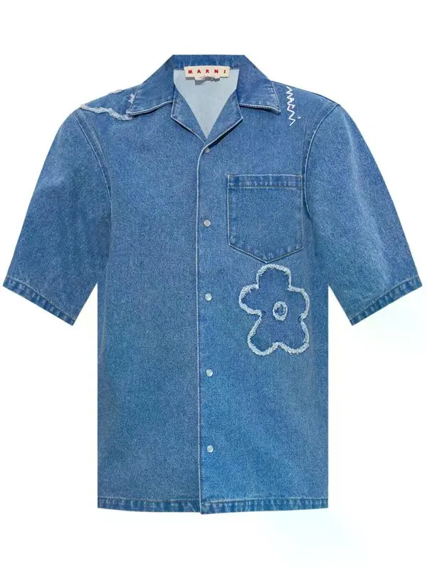 Marni Floral Motif Camp Collar Shirt