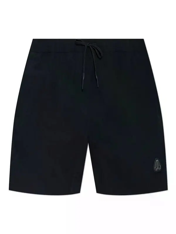 Moose Knuckles Logo Patch Swim Shorts - Blue