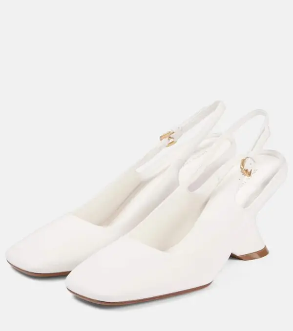Dries Van Noten Leather Wedge Slingbacks