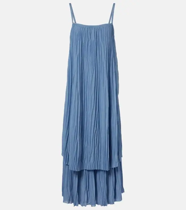 Proenza Schouler White Label Clyne Pleated Maxi Dress - Blue