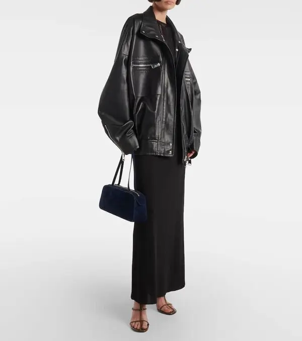 Khaite Simona Suede Shoulder Bag - Blue