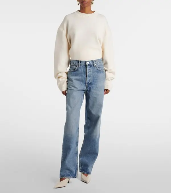 AGOLDE Henson Mid-rise Wide-leg Jeans - Blue