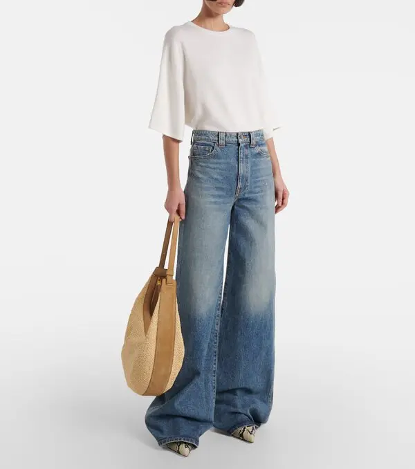 Khaite Augustina Raffia Shoulder Bag