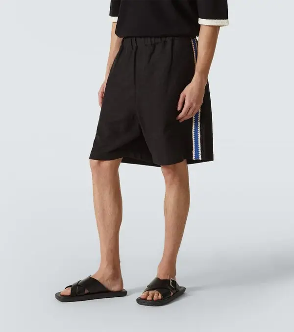 Commas Crochet-trimmed Shorts