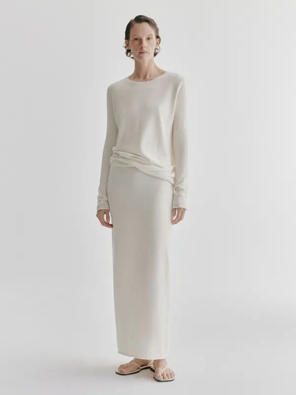 LISA YANG Charlotta Maxi Skirt - Salt